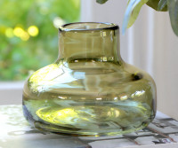 Short Ariella Green Glass Vase - Beautiful home decor at French Knot