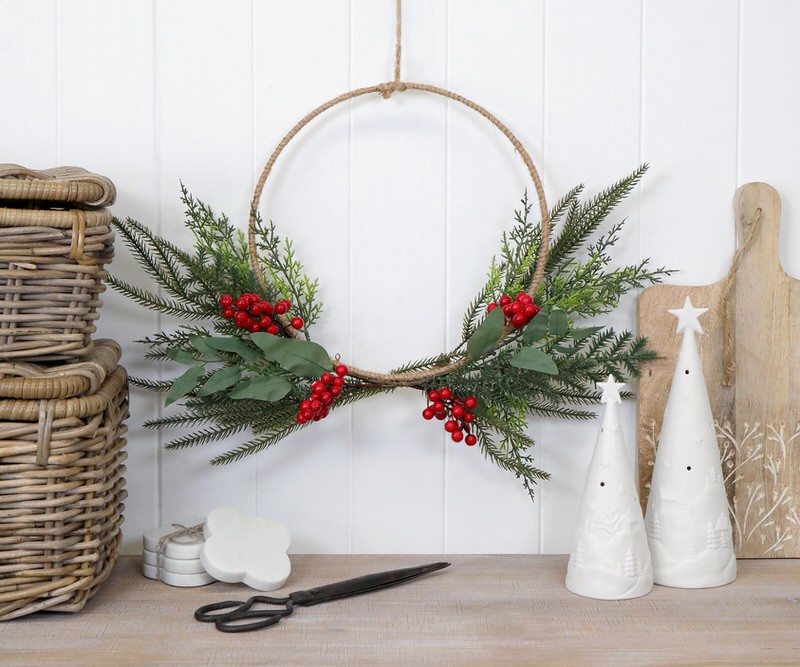 Heathfield Red Berry Hoop Wreath - Shop by colour